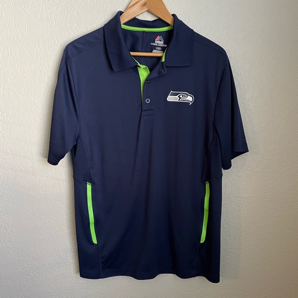 Majestic | Shirts | New Mens Seattle Seahawks Navy Blue Polo Golf Shirt ...